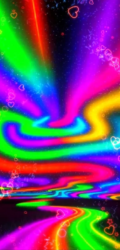 Vibrant Neon Aurora Wallpaper - free download