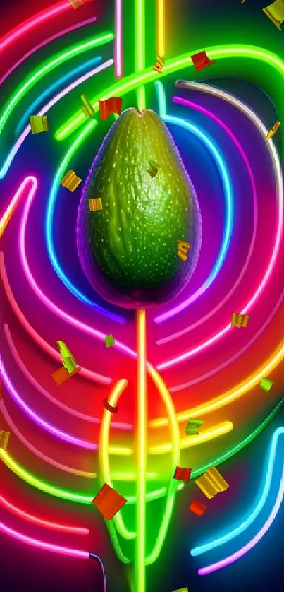 Vibrant Neon Avocado Art - free download