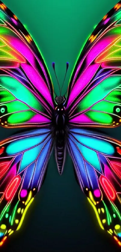 Vibrant Neon Butterfly Art - free download