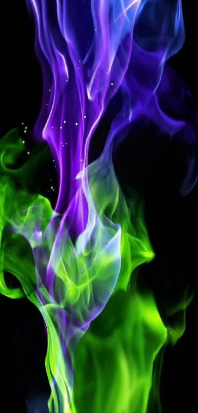 Vibrant Neon Flames Wallpaper - free download