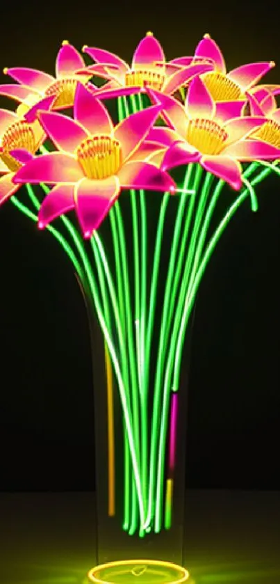 Vibrant Neon Flower Bouquet - free download