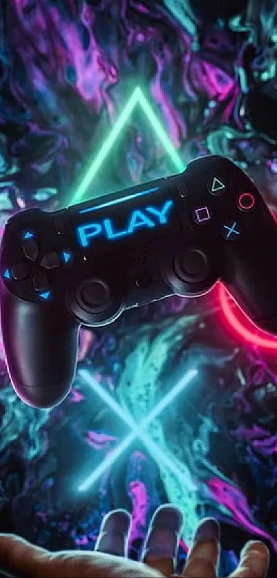 Vibrant Neon Gaming Wallpaper - free download