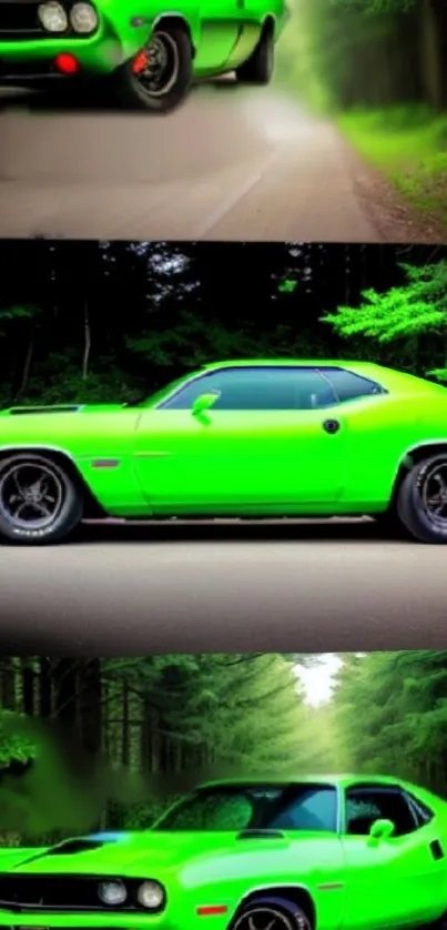 Vibrant Neon Green Car Wallpaper - free download