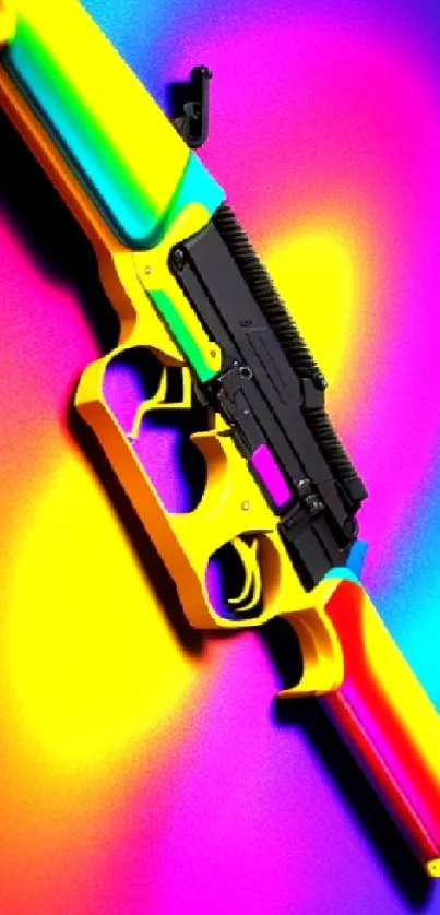 Vibrant Neon Gun Art - free download