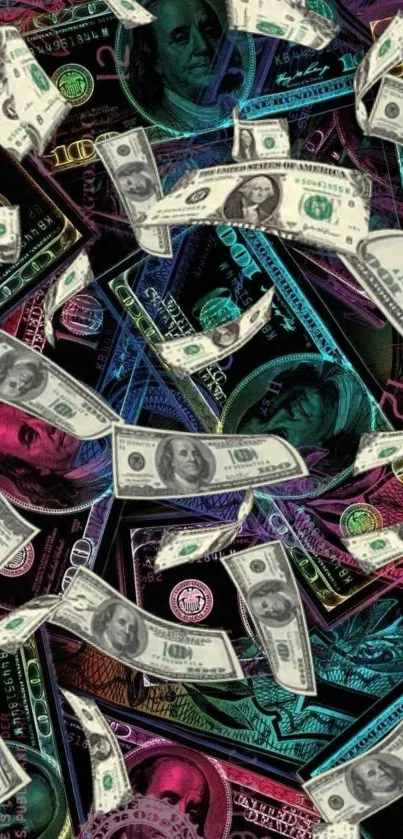 Vibrant Neon Money Wallpaper - free download