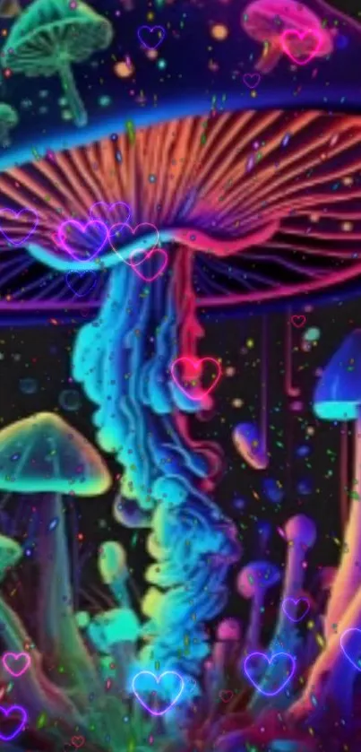 Vibrant Neon Mushroom Art - free download