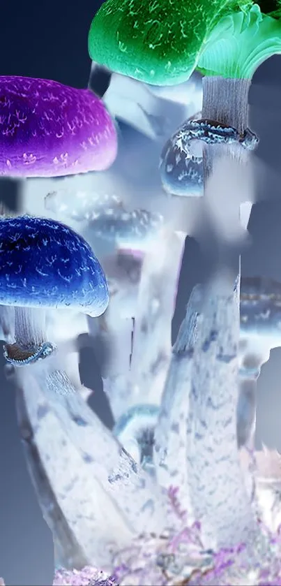 Vibrant Neon Mushroom Art - free download
