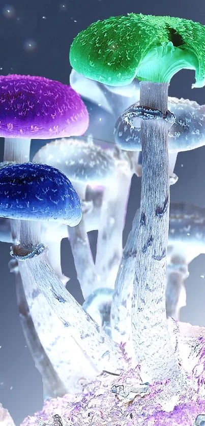 Vibrant Neon Mushroom Art - free download