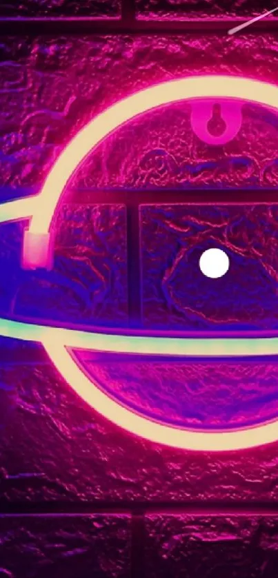 Vibrant Neon Planet Wallpaper - free download