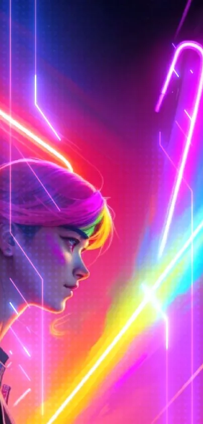 Vibrant Neon Portrait Wallpaper - free download