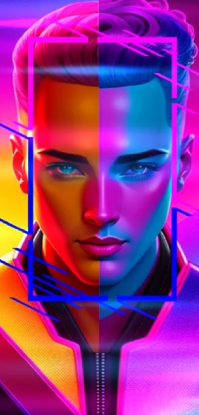 Vibrant Neon Portrait Wallpaper - free download