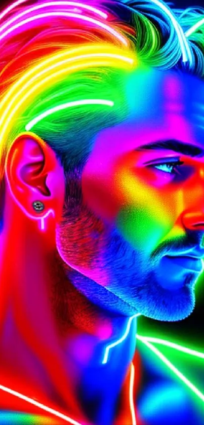 Vibrant Neon Portrait Wallpaper - free download