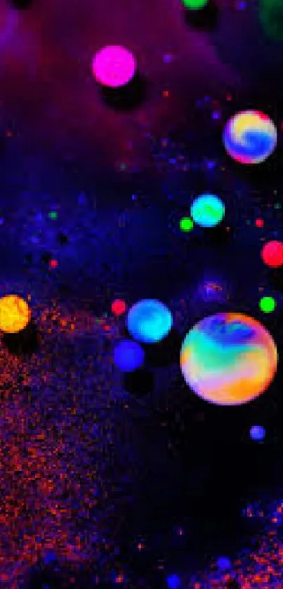 Vibrant Neon Space Wallpaper - free download