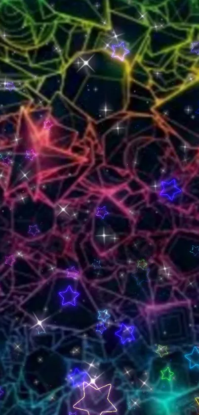 Vibrant Neon Starry Wallpaper - free download