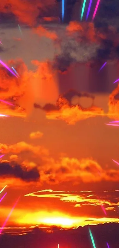 Vibrant Neon Sunset Glow - free download