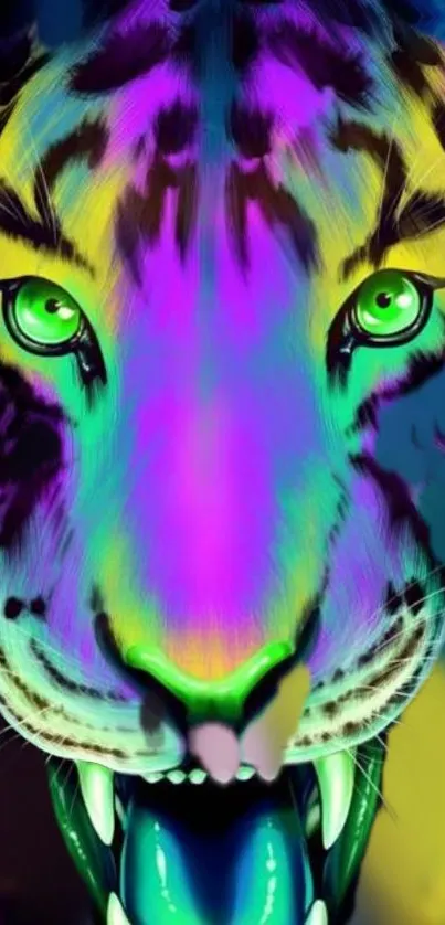 Vibrant Neon Tiger Art - free download