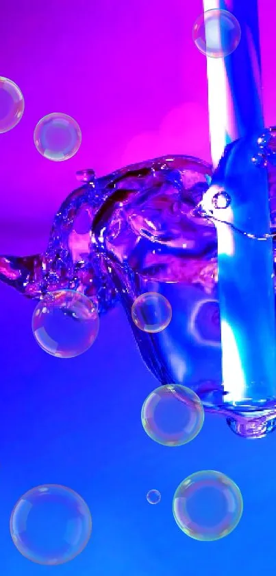 Vibrant Neon Water Art Wallpaper - free download