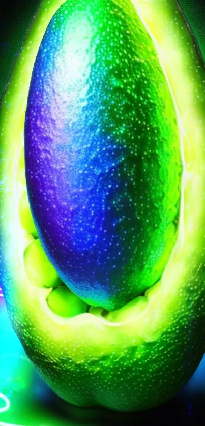 Vibrant Neonglow Avocado Art - free download