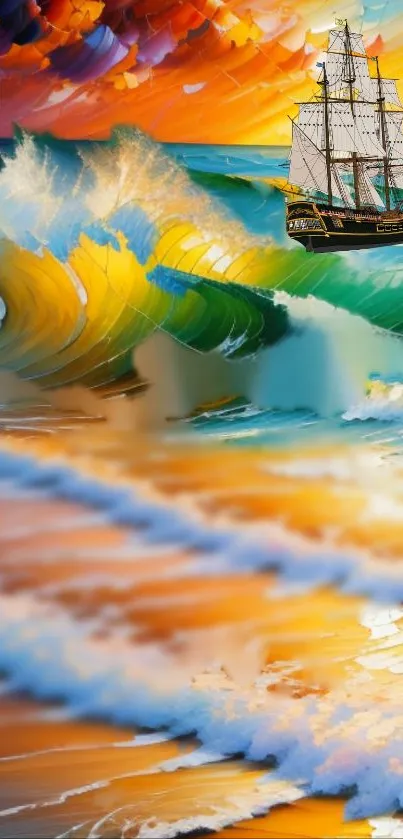 Vibrant Ocean Waves Wallpaper - free download