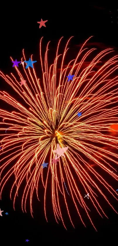 Vibrant Orange Firework Wallpaper - free download