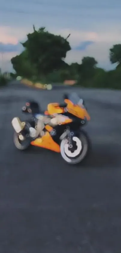 Vibrant Orange Mini Motorcycle - free download