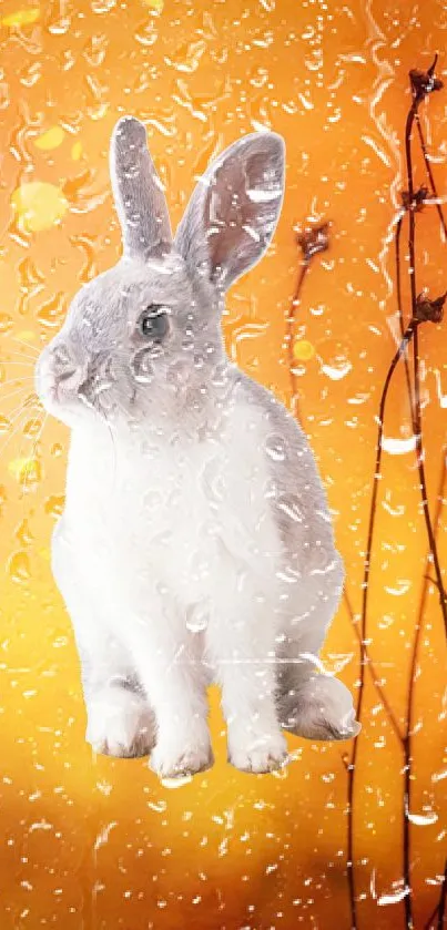 Vibrant Orange Rabbit Wallpaper - free download
