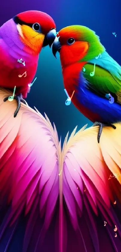 Vibrant Parrot Pair Wallpaper - free download