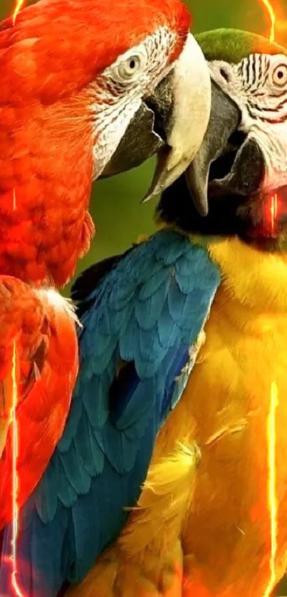 Vibrant Parrot Pair Wallpaper - free download