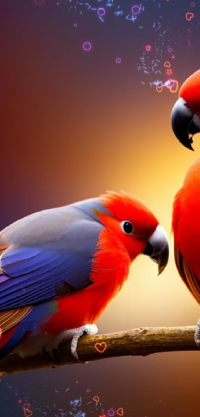 Vibrant Parrots Mobile Wallpaper - free download