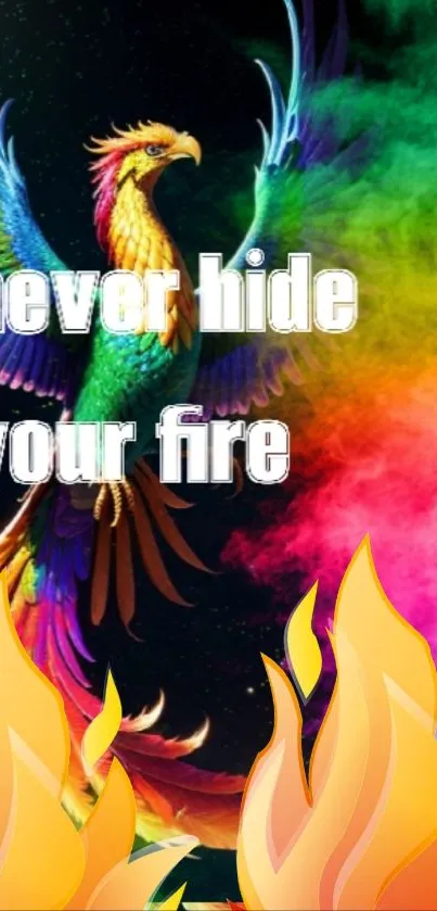 Vibrant Phoenix Fire Wallpaper - free download