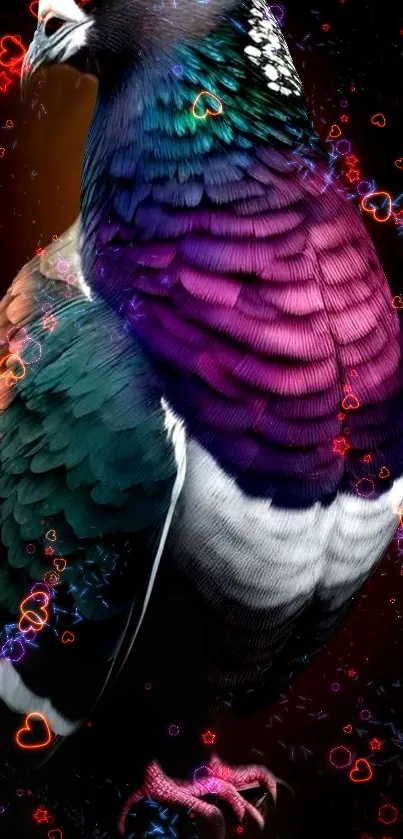 Vibrant Pigeon Fantasy Art - free download