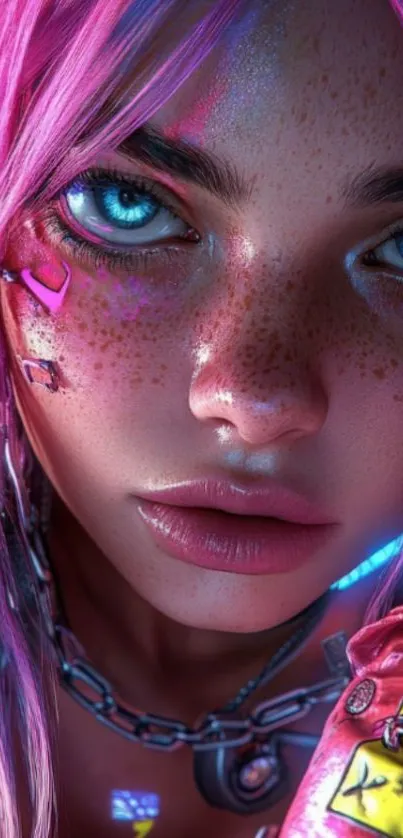 Vibrant Pink Haired Character Art - free download
