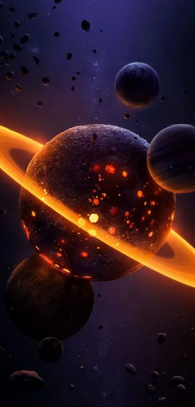 Vibrant Planetary Ring Wallpaper - free download