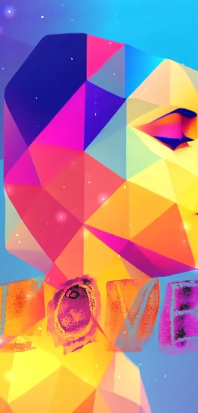 Vibrant Polygon Art Portrait - free download
