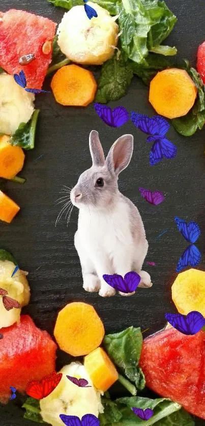 Vibrant Rabbit and Vegetables Art - free download