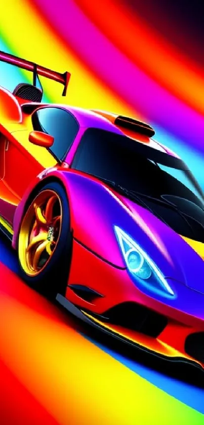 Vibrant Racing Car Wallpaper - free download