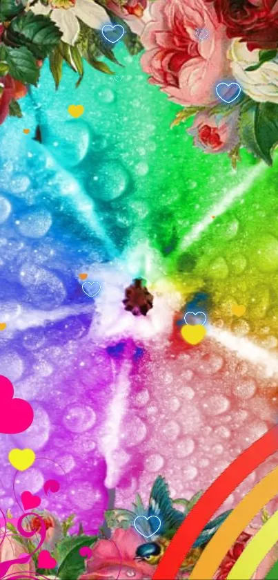 Vibrant Rainbow Flower Wallpaper - free download