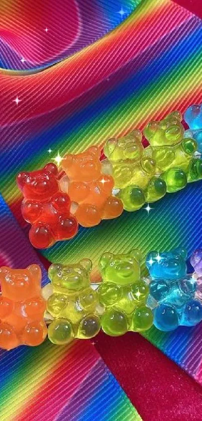 Vibrant Rainbow Gummy Bears Design - free download