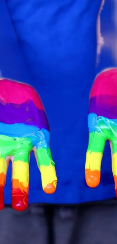 Vibrant Rainbow Hands Wallpaper - free download