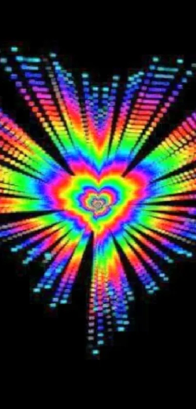 Vibrant Rainbow Heart Burst - free download