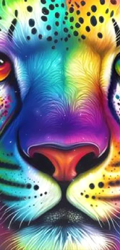 Vibrant Rainbow Leopard Art - free download