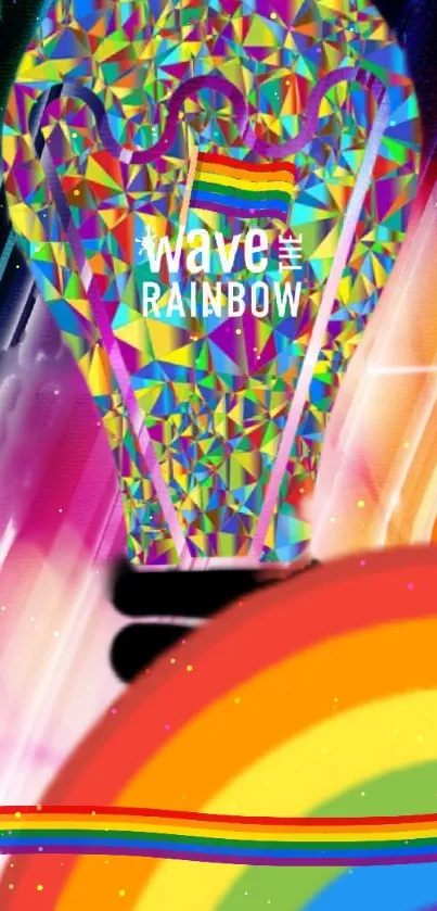 Vibrant Rainbow Light Bulb Art - free download