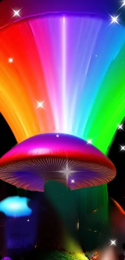 Vibrant Rainbow Mushroom Design - free download