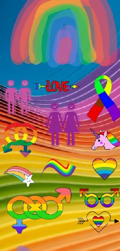 Vibrant Rainbow Pride Wallpaper - free download