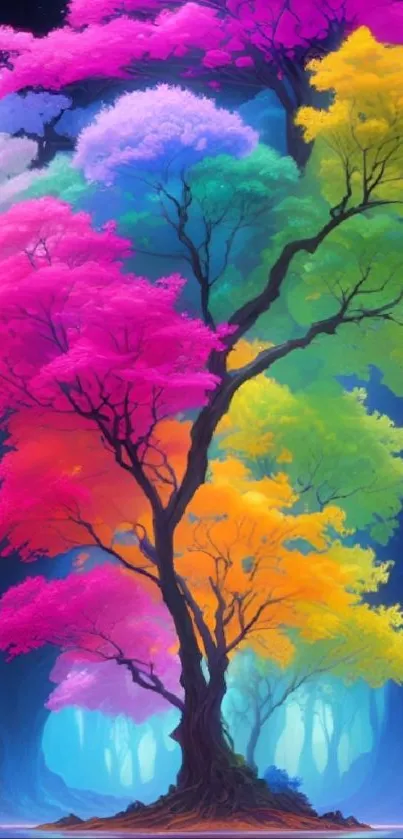 Vibrant Fantasy Tree Wallpaper - free download
