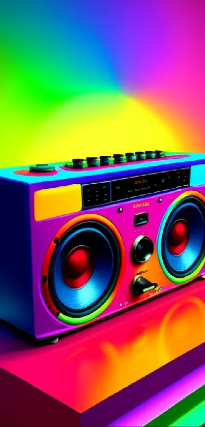 Vibrant Retro Boombox Wallpaper - free download