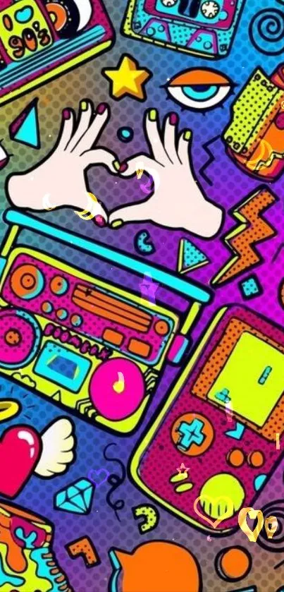 Vibrant Retro Pop Art Wallpaper - free download