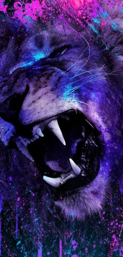 Vibrant Roaring Lion Art Free Download
