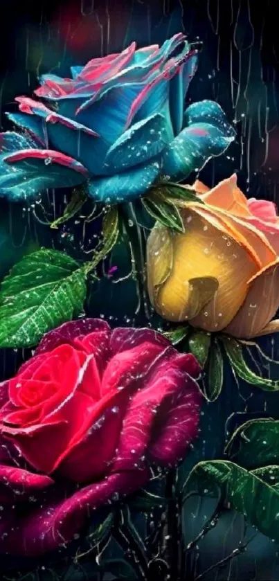 Vibrant Rose Raindrop Wallpaper - free download