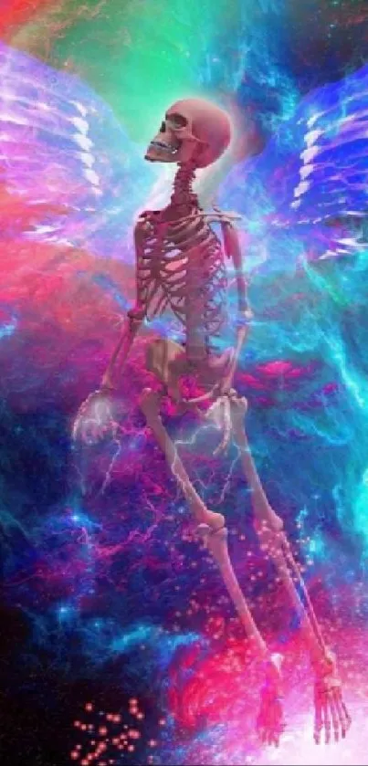 Vibrant Skeleton Angel Art - free download